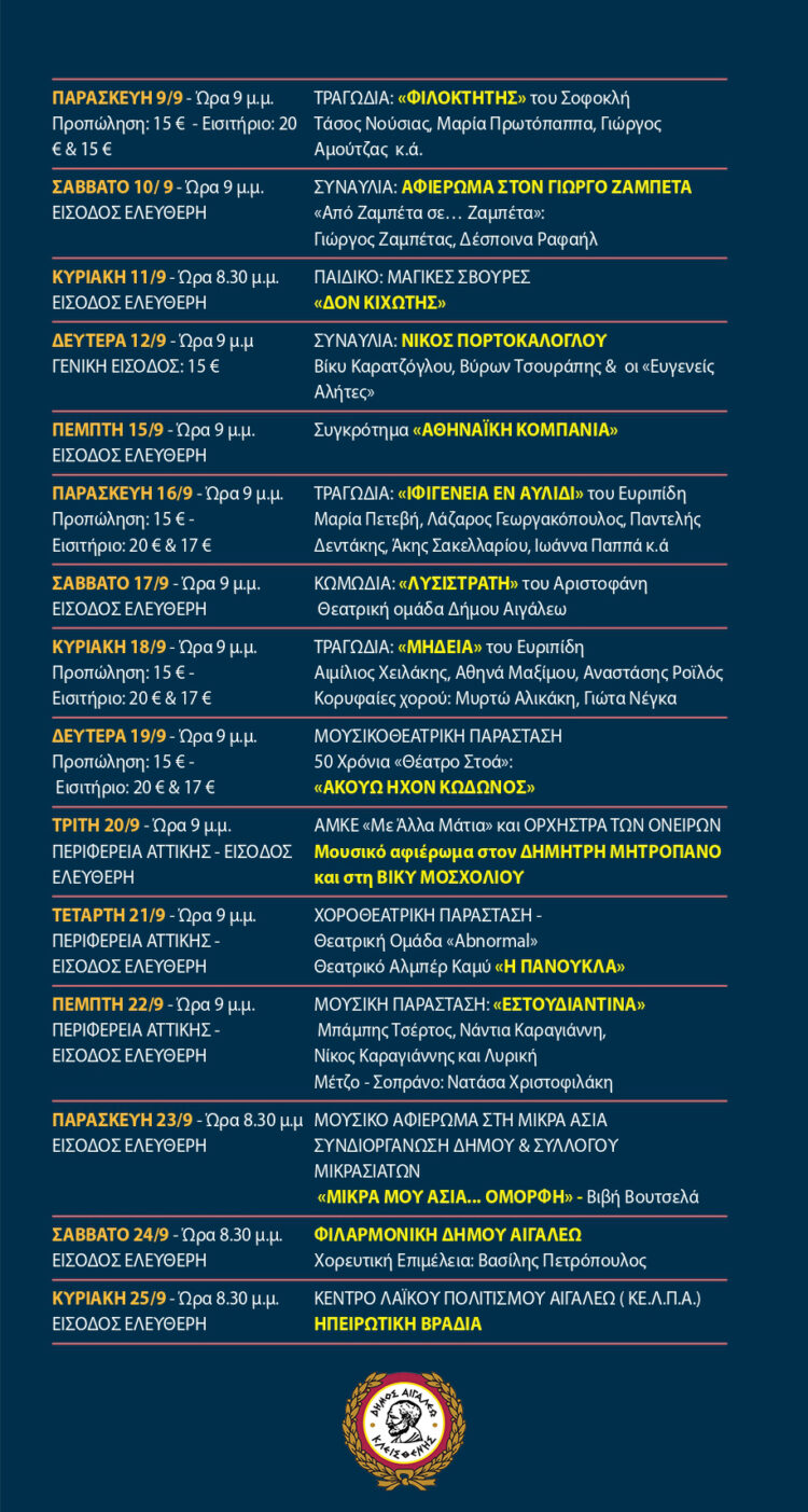 «ΠΟΛΙΤΙΣΤΙΚΗ ΔΙΑΔΡΟΜΗ 2022» ΘΕΑΤΡΟ «ΑΛΕΞΗΣ ΜΙΝΩΤΗΣ» – Δήμος Αιγάλεω